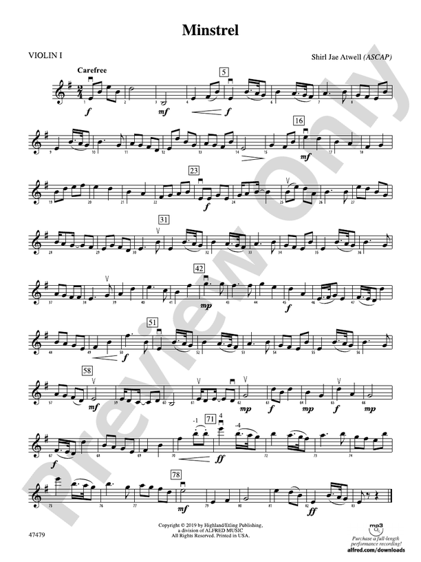 Minstrel: 1st Violin: 1st Violin Part - Digital Sheet Music Download