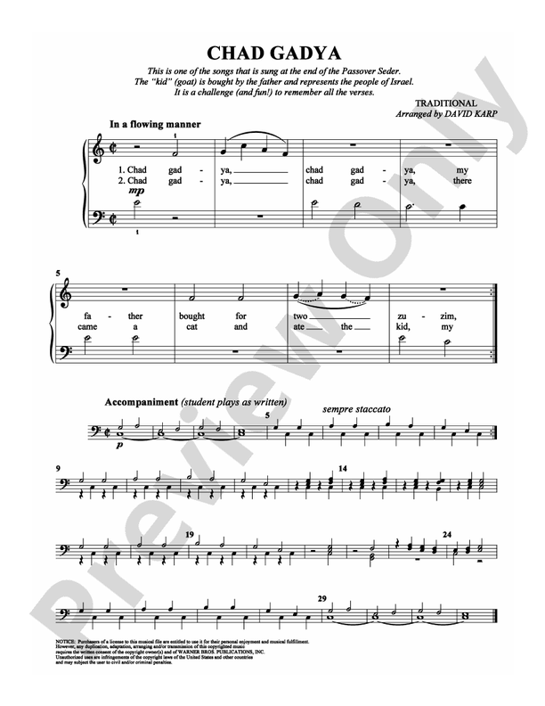 Chad Gadya: Easy Piano: Traditional - Digital Sheet Music Download