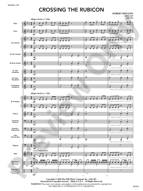Crossing the Rubicon: Score: Concert Band Score: Robert Sheldon ...
