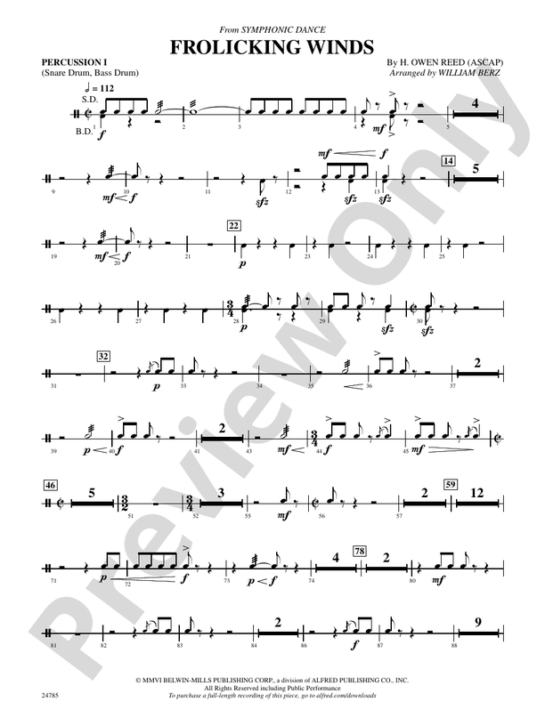 Frolicking Winds (from Symphonic Dance): 1st Percussion: 1st Percussion ...