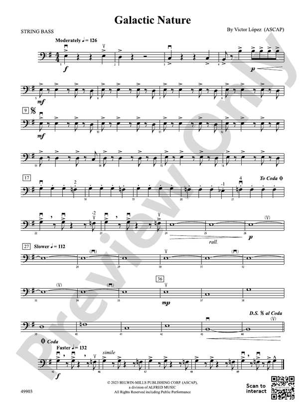 Galactic Nature: String Bass: String Bass Part - Digital Sheet Music ...