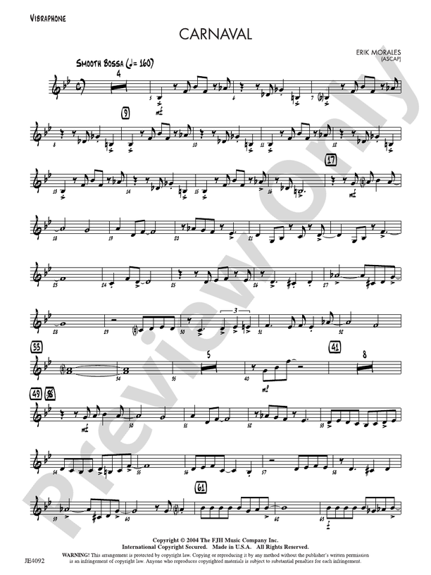 Carnaval: Opt. Vibraphone: Opt. Vibraphone Part: Erik Morales - Digital ...