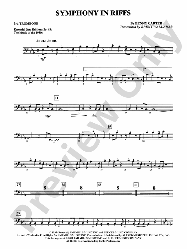 Symphony in Riffs: 3rd Trombone: 3rd Trombone Part - Digital Sheet Music Download