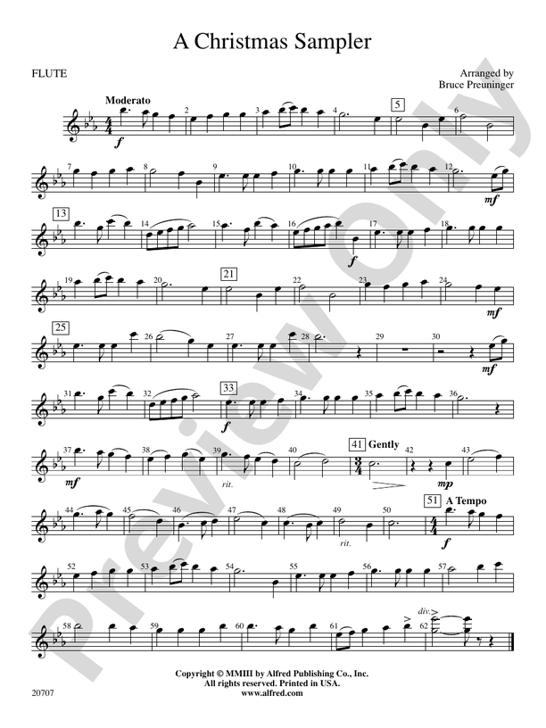 A Christmas Sampler: Flute: Flute Part - Digital Sheet Music Download