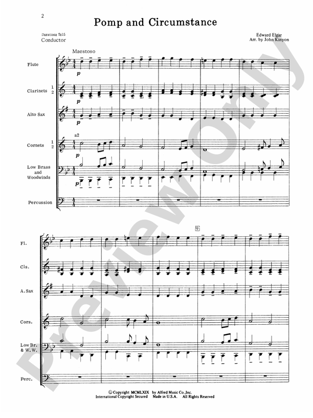Pomp and Circumstance: Score: Concert Band Score - Digital Sheet Music ...