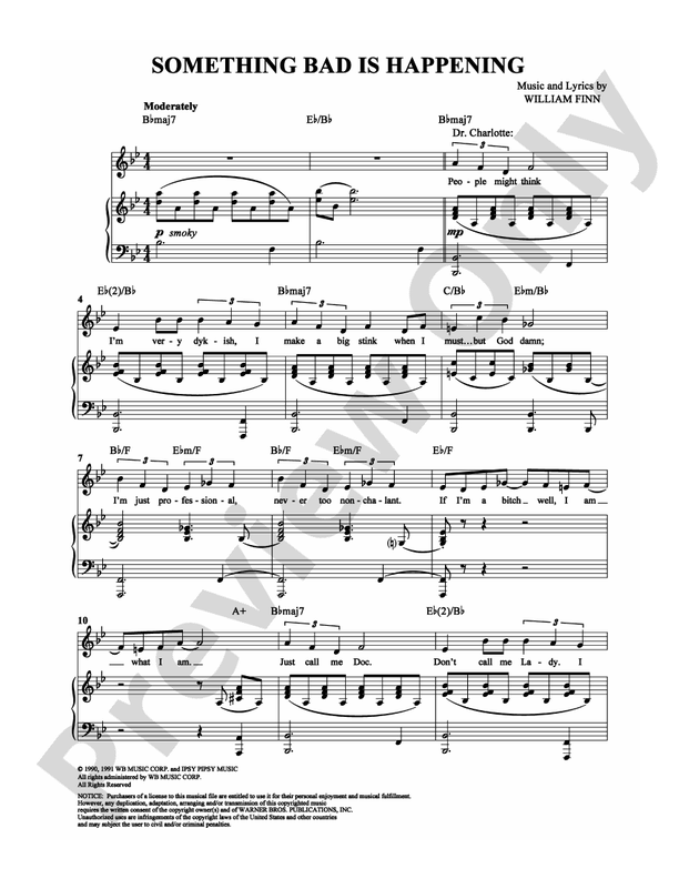 Something Bad is Happening: Piano/Vocal/Chords: William Finn - Digital ...