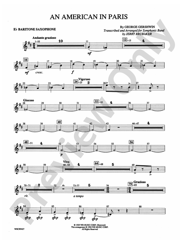 An American in Paris: E-flat Baritone Saxophone: E-flat Baritone ...