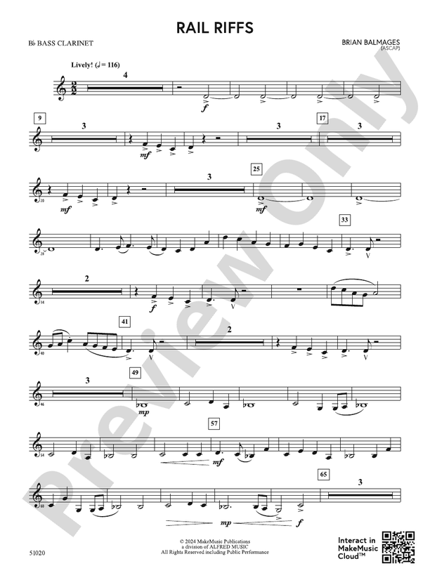 Rail Riffs: B-flat Bass Clarinet: B-flat Bass Clarinet Part - Digital ...