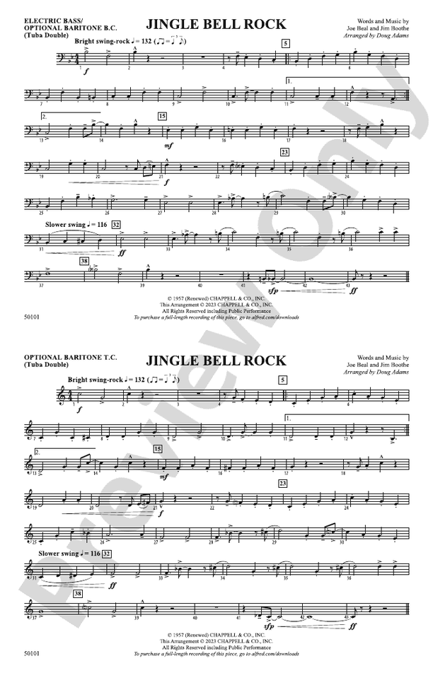 Jingle Bell Rock: Electric Bass: Electric Bass Part - Digital Sheet ...
