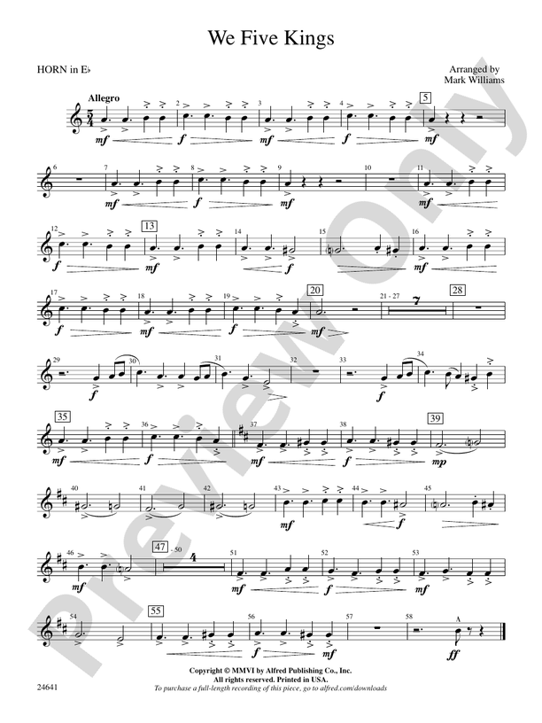 We Five Kings: (wp) 1st Horn in E-flat: (wp) 1st Horn in E-flat World ...