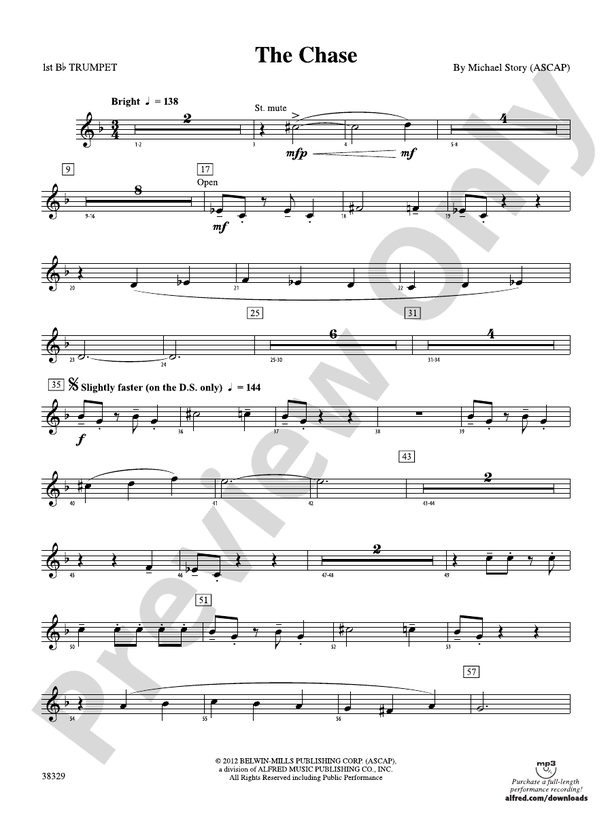 The Chase: 1st B-flat Trumpet: 1st B-flat Trumpet Part - Digital Sheet ...