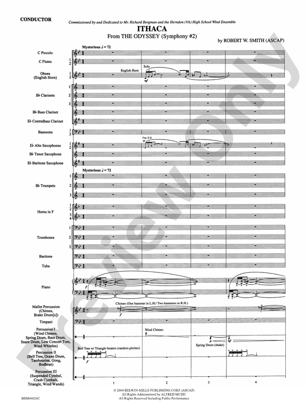 Ithaca (from The Odyssey (Symphony No. 2)): Score: Concert Band Score ...