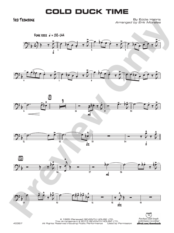 Cold Duck Time: 3rd Trombone: 3rd Trombone Part - Digital Sheet Music ...
