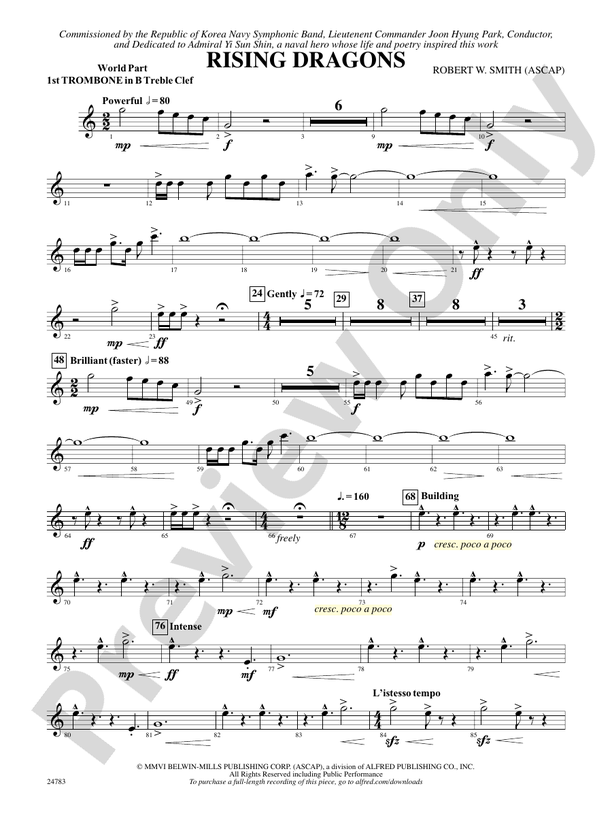 Rising Dragons Wp 1st B Flat Trombone T C Wp 1st B Flat Trombone
