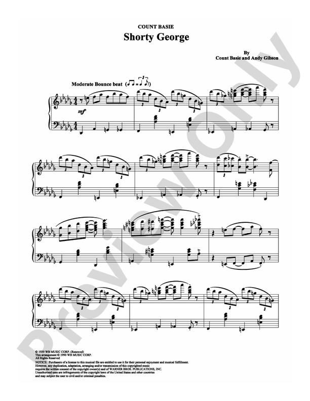 Shorty George: Piano: Count Basie - Digital Sheet Music Download