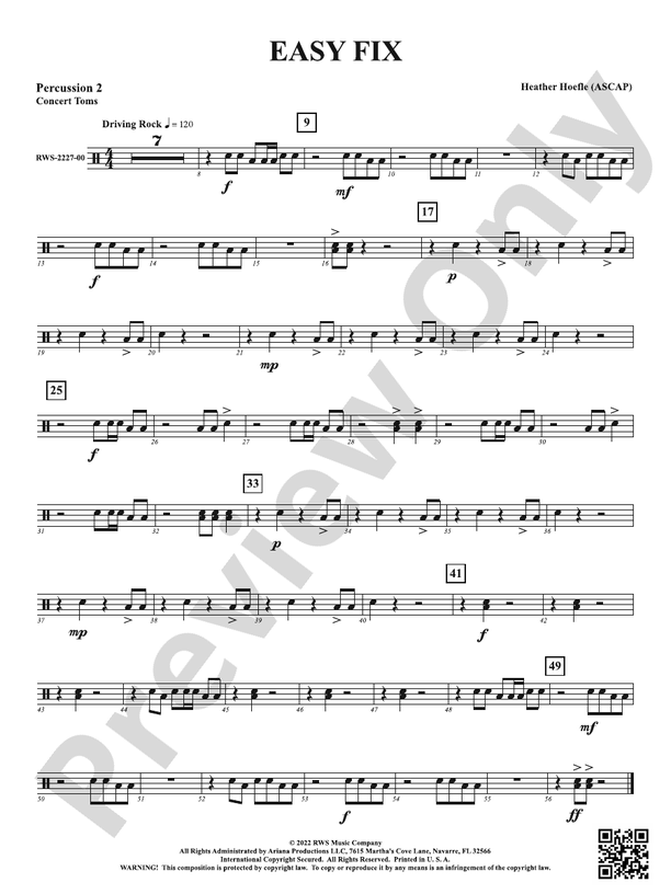 Easy Fix: 2nd Percussion: 2nd Percussion Part: Heather Hoefle - Digital ...