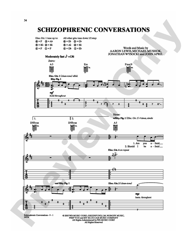 Schizophrenic Conversations: Guitar TAB: Staind - Digital Sheet Music ...