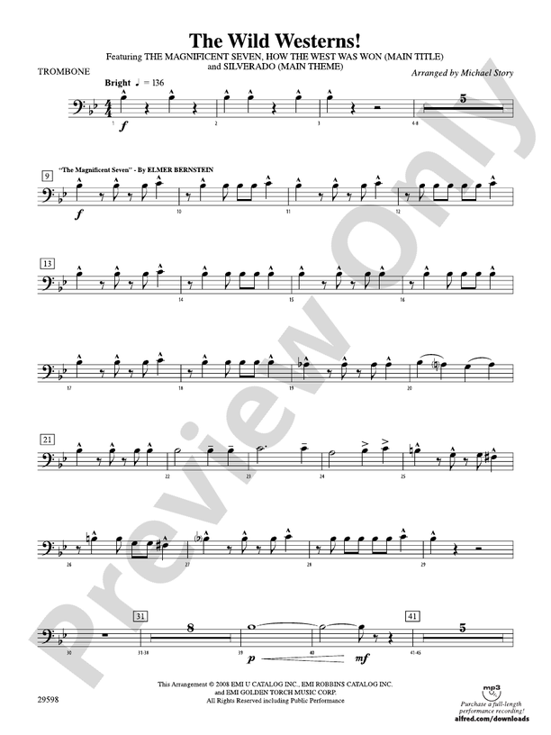 The Wild Westerns!: 1st Trombone: 1st Trombone Part - Digital Sheet ...