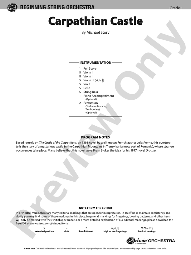 Carpathian Castle: Score: String Orchestra Score - Digital Sheet Music ...