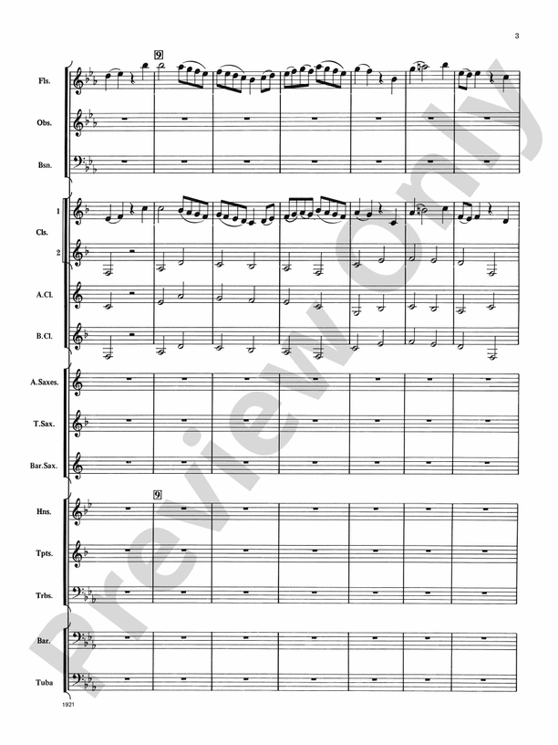 Chorale Prelude in E-Flat: Concert Band Conductor Score & Parts: Johann ...