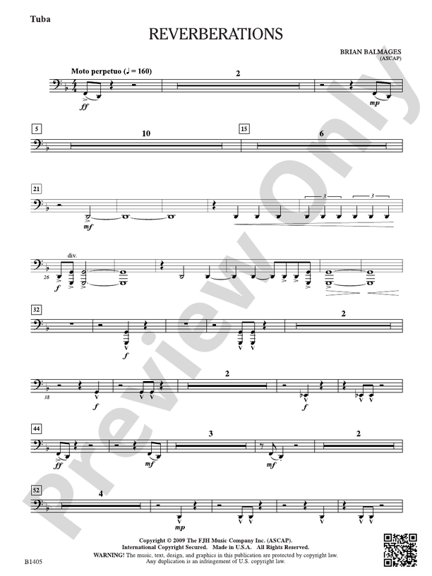 Reverberations: Tuba: Tuba Part: Brian Balmages - Digital Sheet Music Download