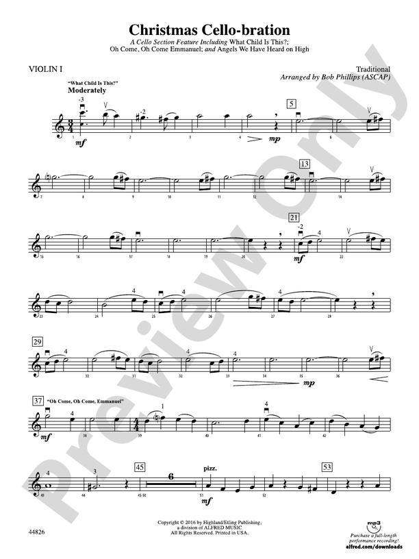 Christmas Cello-bration: 1st Violin: 1st Violin Part - Digital Sheet ...