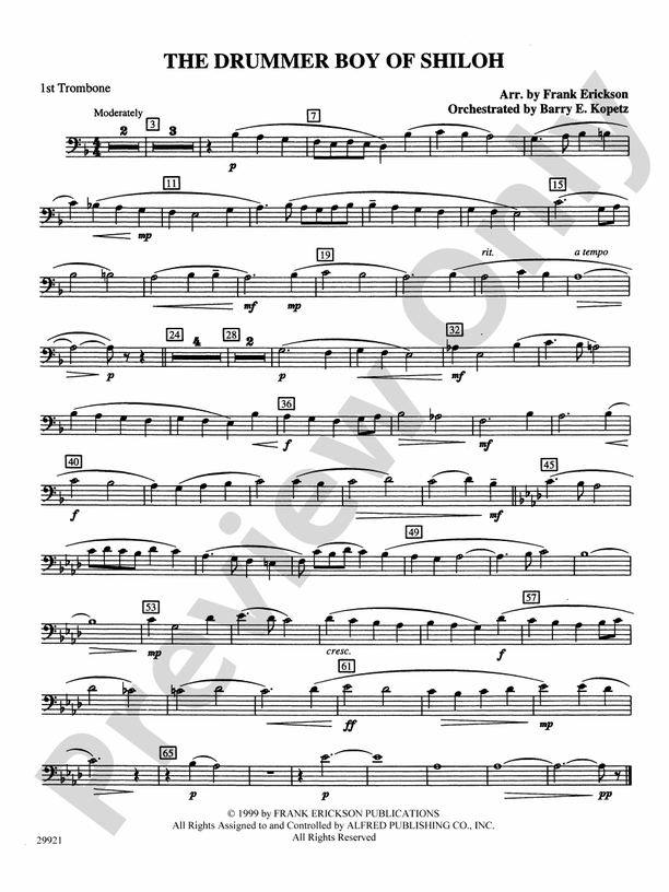 The Drummer Boy of Shiloh: 1st Trombone: 1st Trombone Part - Digital ...