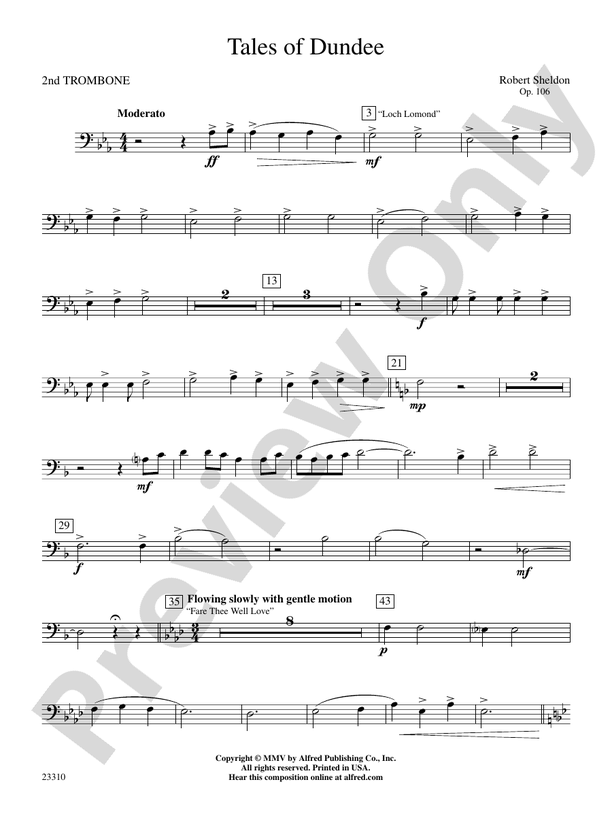 Tales of Dundee: 2nd Trombone: 2nd Trombone Part - Digital Sheet Music Download