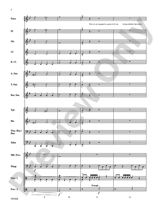 The Gettysburg Address: Score: Concert Band Score - Digital Sheet Music Download