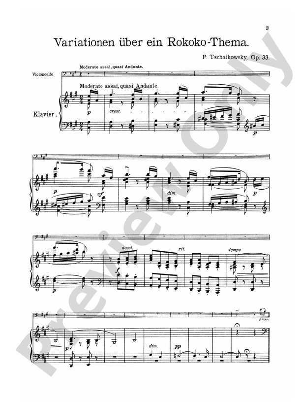 Tchaikovsky: Rococo Variations, Op. 33: Rococo Variations, Op. 33 ...