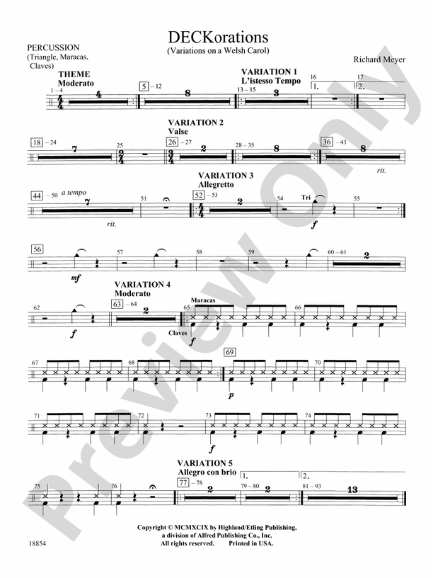 DECKorations: 1st Percussion: 1st Percussion Part - Digital Sheet Music Download