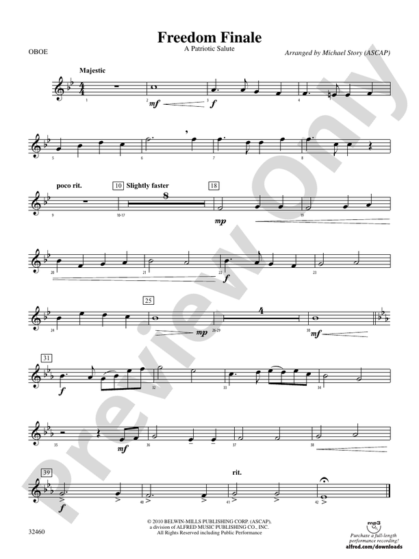 Freedom Finale: Oboe: Oboe Part - Digital Sheet Music Download