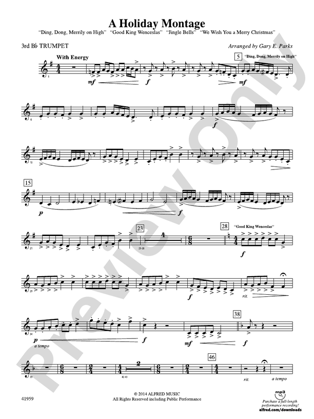 A Holiday Montage: 3rd B-flat Trumpet: 3rd B-flat Trumpet Part ...
