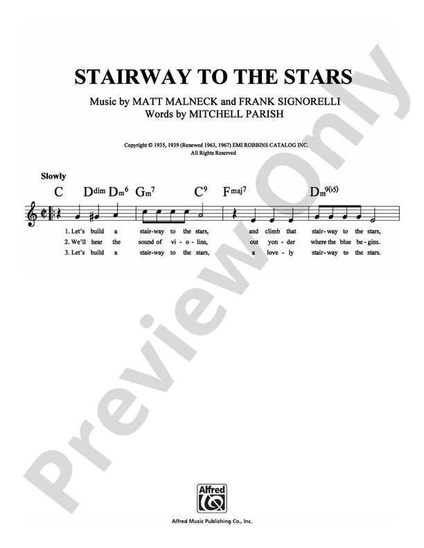 Stairway to the Stars: Lead Sheet: Frank Signorelli - Digital Sheet ...