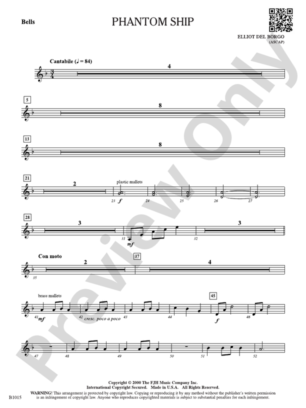 Phantom Ship: Bells: Bells Part: Elliot Del Borgo - Digital Sheet Music ...
