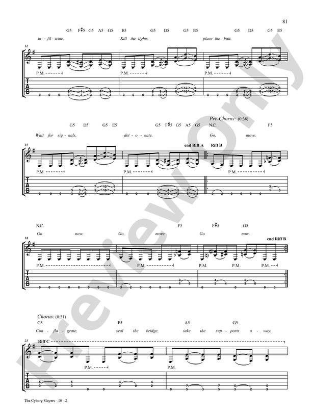 The Cyborg Slayers: Guitar: Dethklok - Digital Sheet Music Download