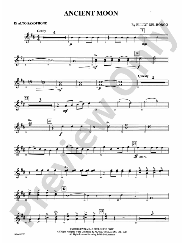 Ancient Moon: E-flat Alto Saxophone: E-flat Alto Saxophone Part - Digital Sheet Music Download