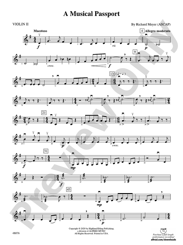 A Musical Passport: 2nd Violin: 2nd Violin Part - Digital Sheet Music ...