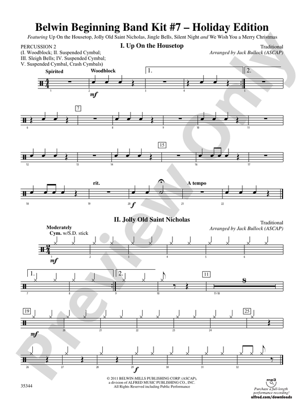 Belwin Beginning Band Kit #7: Holiday Edition: 2nd Percussion: 2nd ...