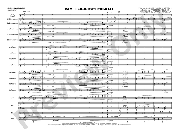 My Foolish Heart: Score: Jazz Ensemble Score - Digital Sheet Music Download