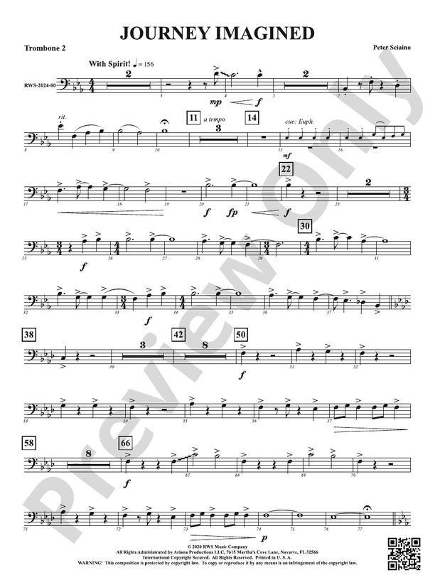 Journey Imagined: 2nd Trombone: 2nd Trombone Part: Peter Sciaino ...