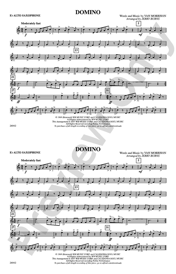 Domino: E-flat Alto Saxophone: E-flat Alto Saxophone Part - Digital ...