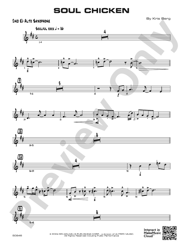 Soul Chicken: 2nd E-flat Alto Saxophone: 2nd E-flat Alto Saxophone Part ...