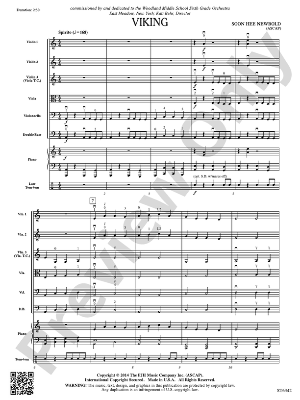 Viking: Score: String Orchestra Score: Soon Hee Newbold - Digital Sheet ...