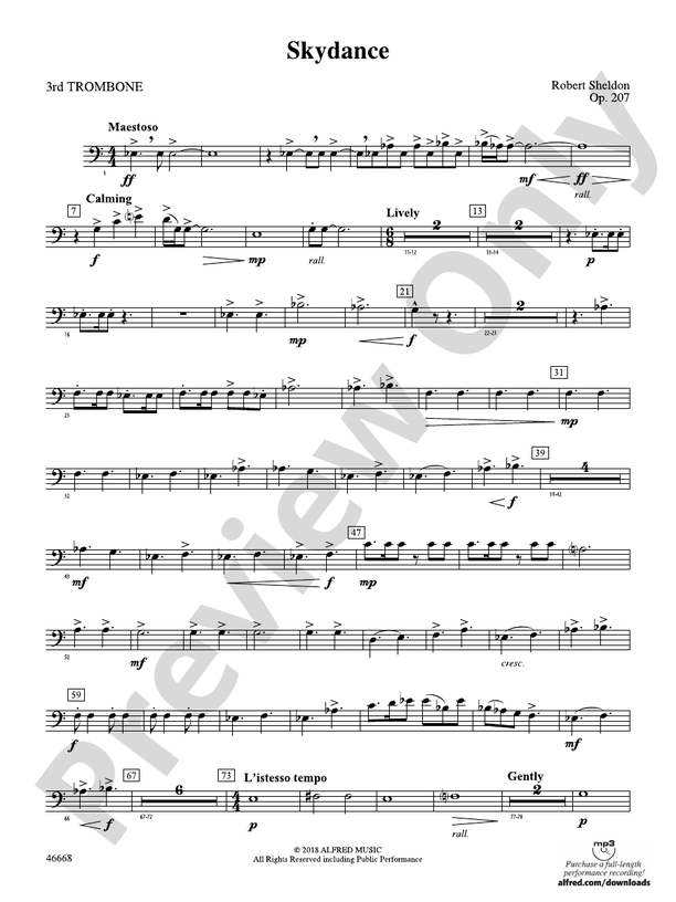 Skydance: 3rd Trombone: 3rd Trombone Part - Digital Sheet Music Download