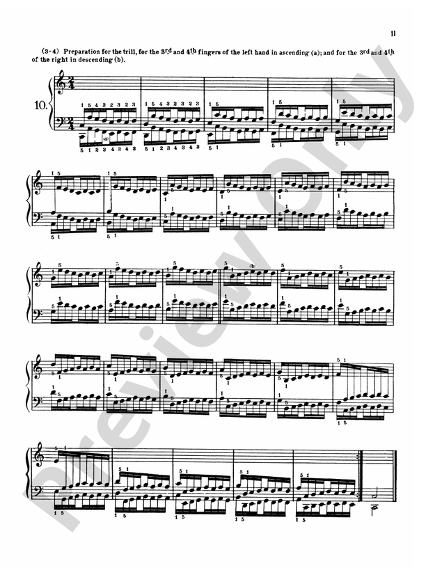 Hanon: The Virtuoso Pianist (Volume I): No. 10 Part - Digital Sheet Music Download