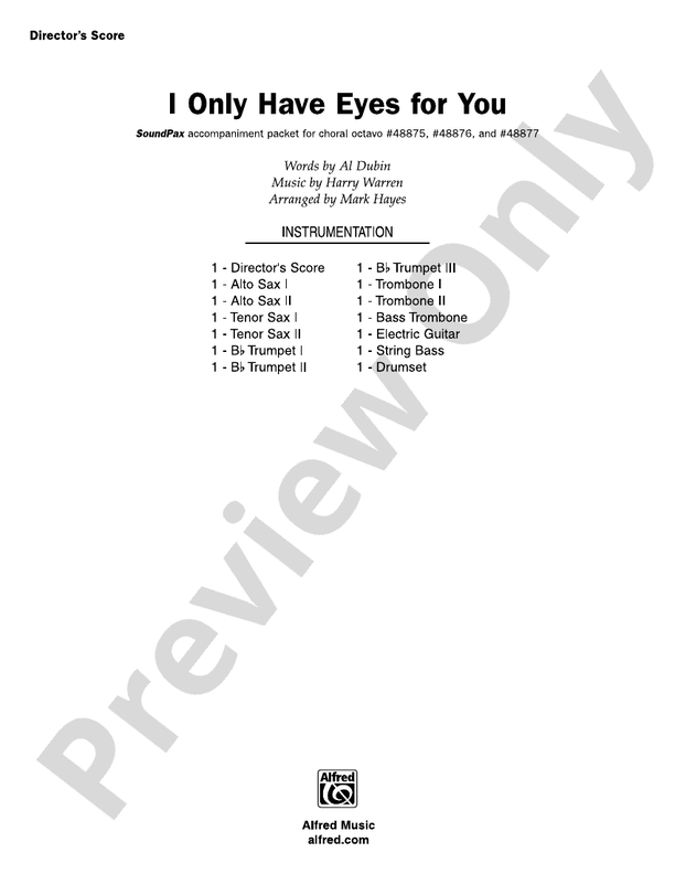 I Only Have Eyes for You: Score: Choir Score - Digital Sheet Music Download