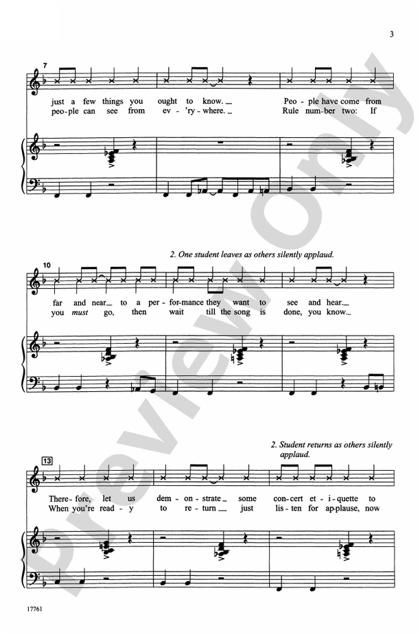 The Concert Etiquette Rap: Unison (with Staging Suggestions) Choral ...