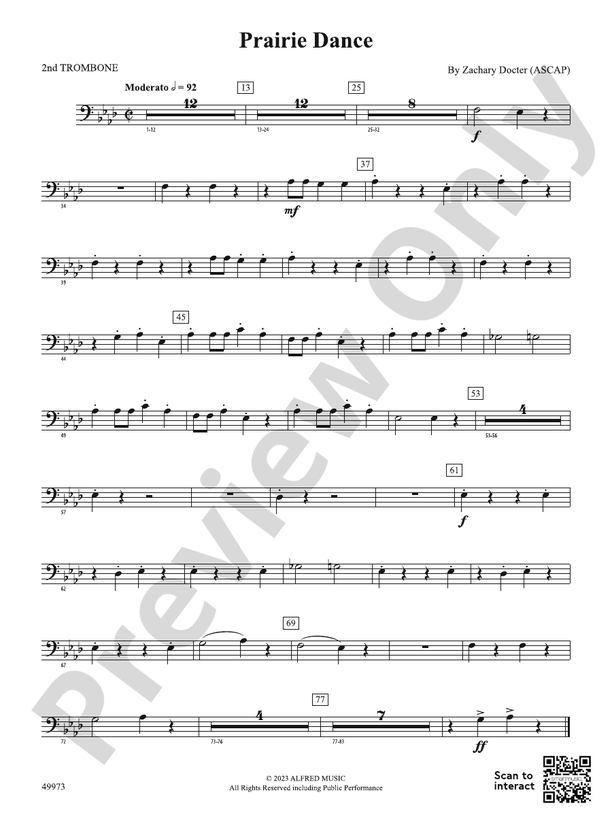 Prairie Dance: 2nd Trombone: 2nd Trombone Part - Digital Sheet Music Download