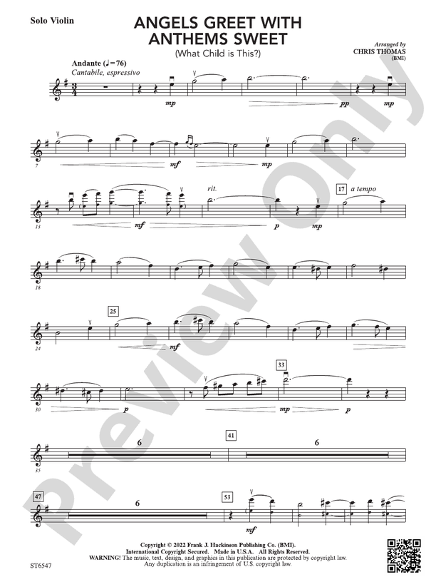 Angels Greet with Anthems Sweet (What Child is This?): Optional Solo ...